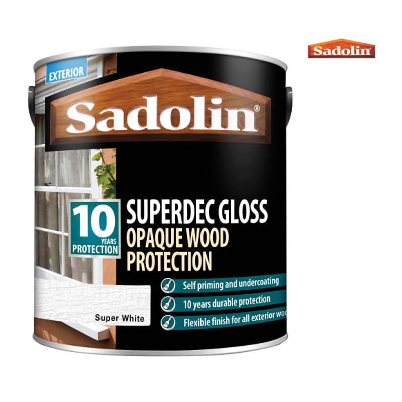 Sadolin Superdec Opaque Wood Protection 2.5l - Gloss Super White ...