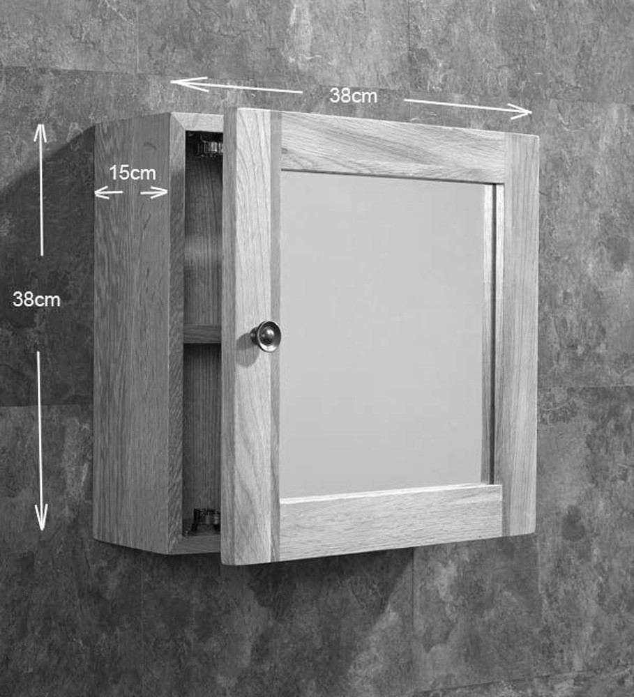 DISCON - Solid Oak 380mm Square Storage Cabinet | Plumbing Superstore®
