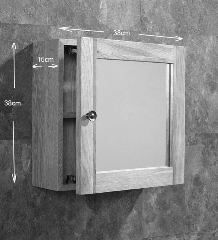 Solid Oak and Glass 380mm Square Storage Cabinet | Plumbing Superstore®