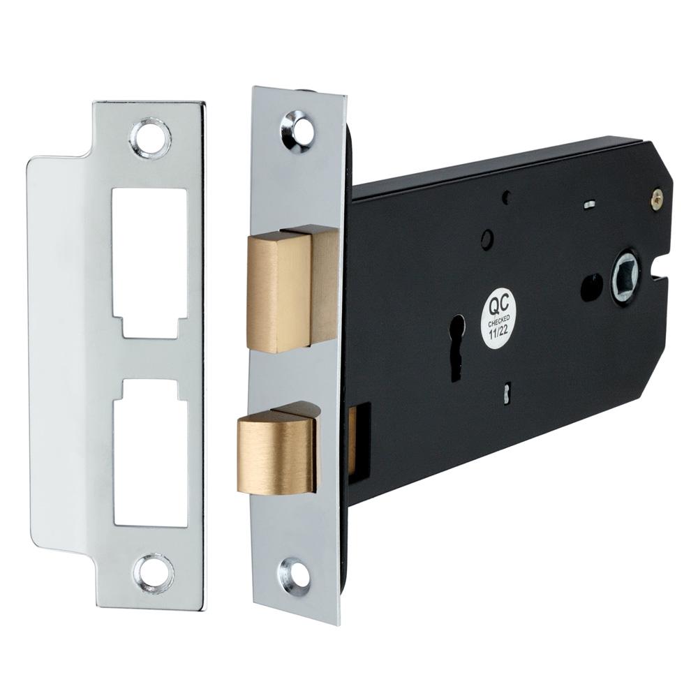 SpiraBrass Horizontal 3 Lever 6 inch Sash Lock - Polished Chrome | Door ...