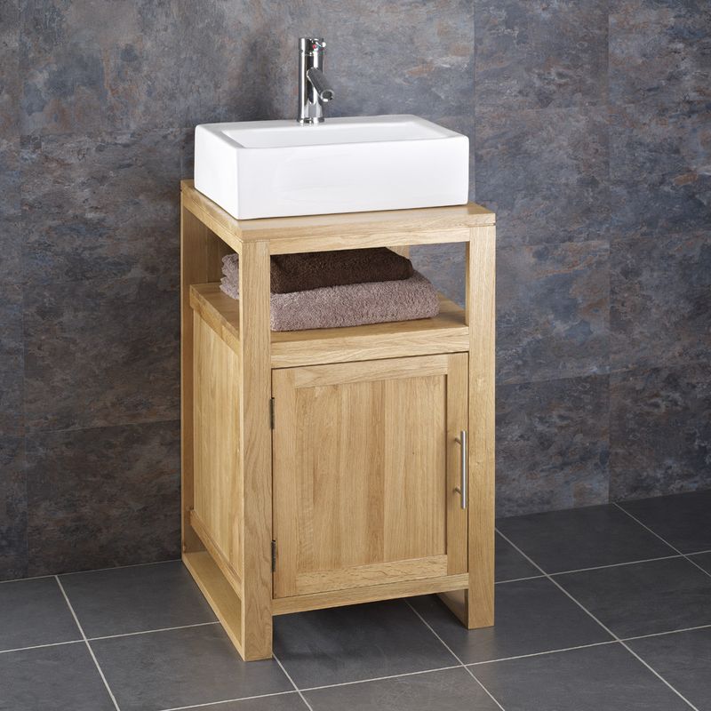 Square Vanity Cabinet & Rectangular White Ceramic Basin | Plumbing ...