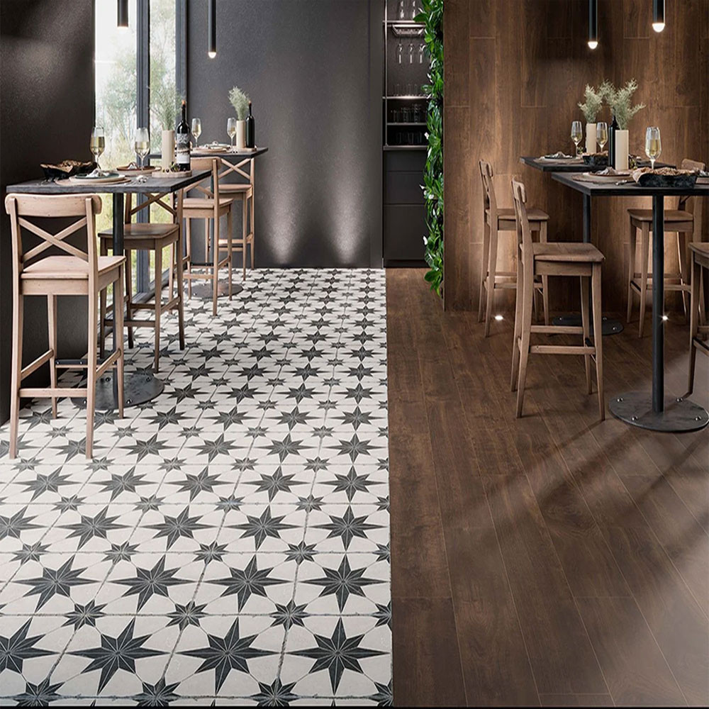 Star White Patterned Porcelain Floor Tile - 300mm x 300mm | Tile ...
