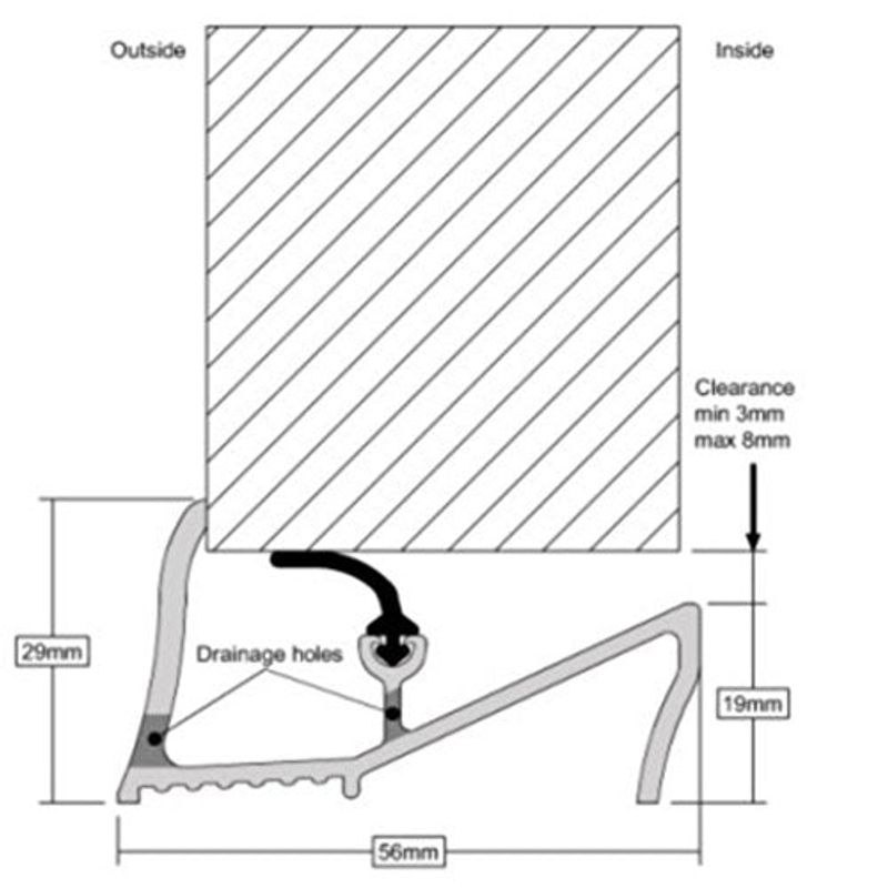 Stormguard Lowline Door Threshold Cill 838mm (Gold) | Insulation ...