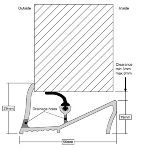 Stormguard Lowline Door Threshold Cill 838mm (Silver) | Insulation ...
