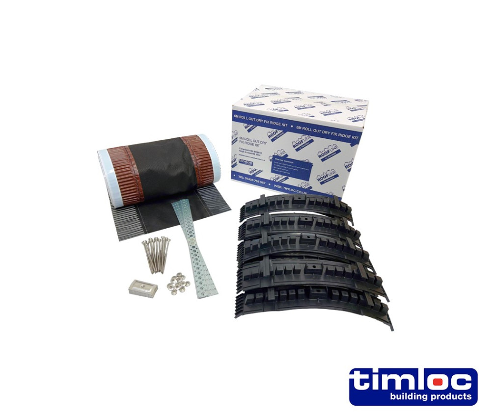 Timloc Black Dry Ridge Kit with Integrated Clips - 6m | Roofing Superstore®
