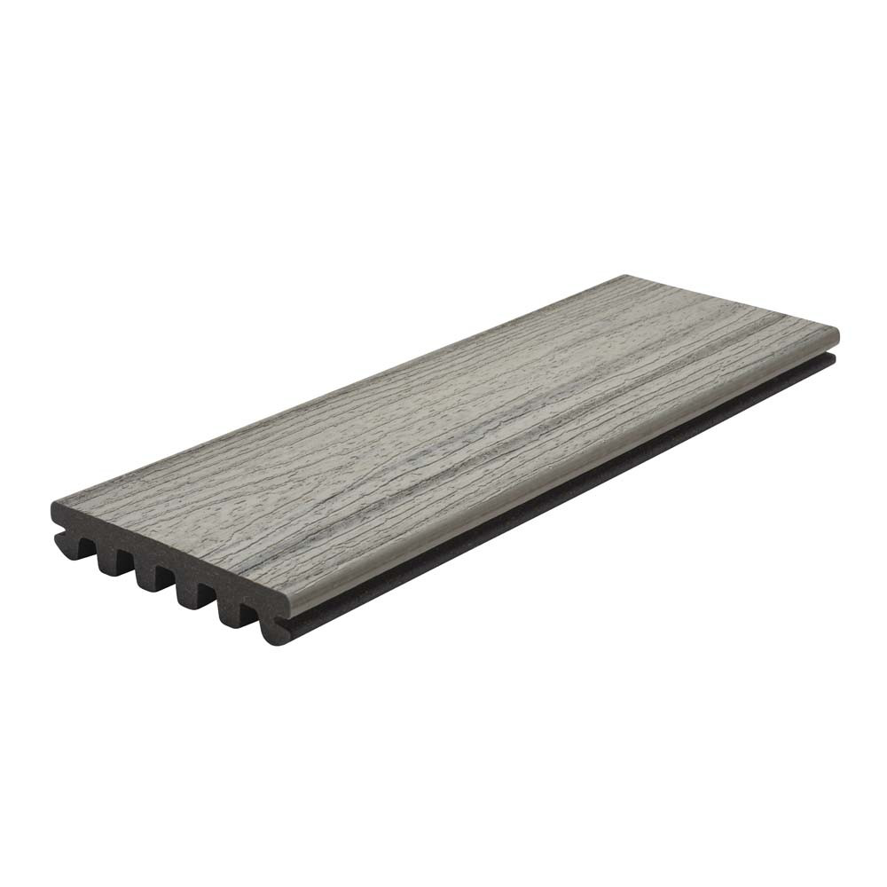 Trex Enhance Natural Grooved Edge Decking Board in Foggy Wharf - 25mm x ...