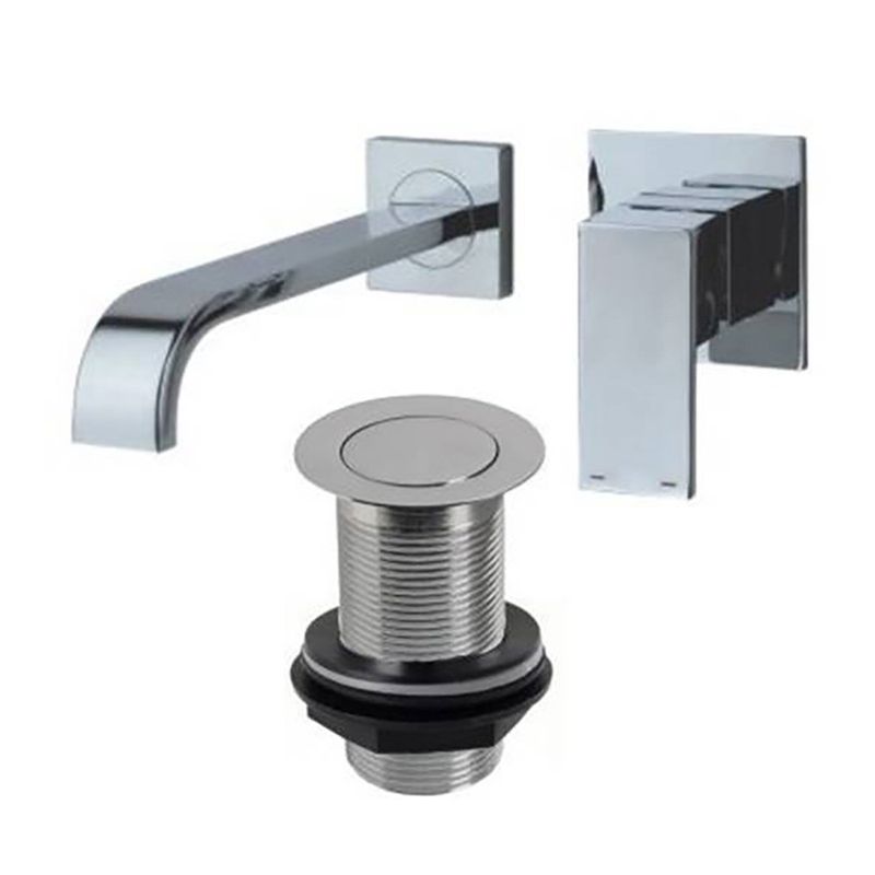 Two Piece Square Quadrato Chrome Tap with Unslotted Waste | Plumbing ...