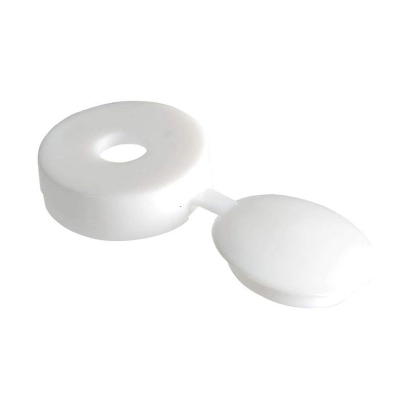 White Hinged Screw Cap Covers 6-8mm Bag of 100 | Plumbing Superstore®