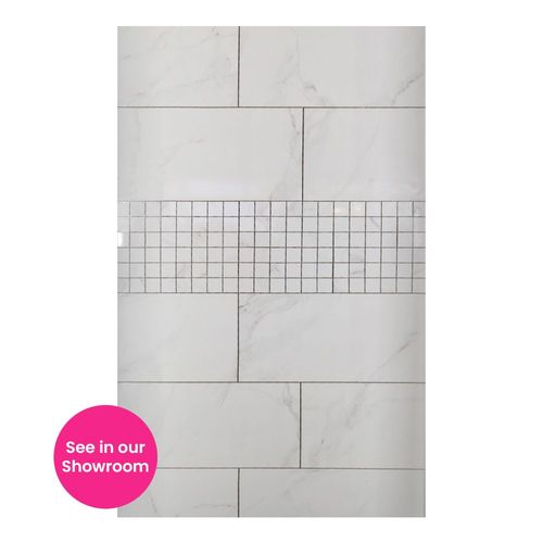 White Marble Effect Gloss Rectified Porcelain Wall And Floor Tile 600mm