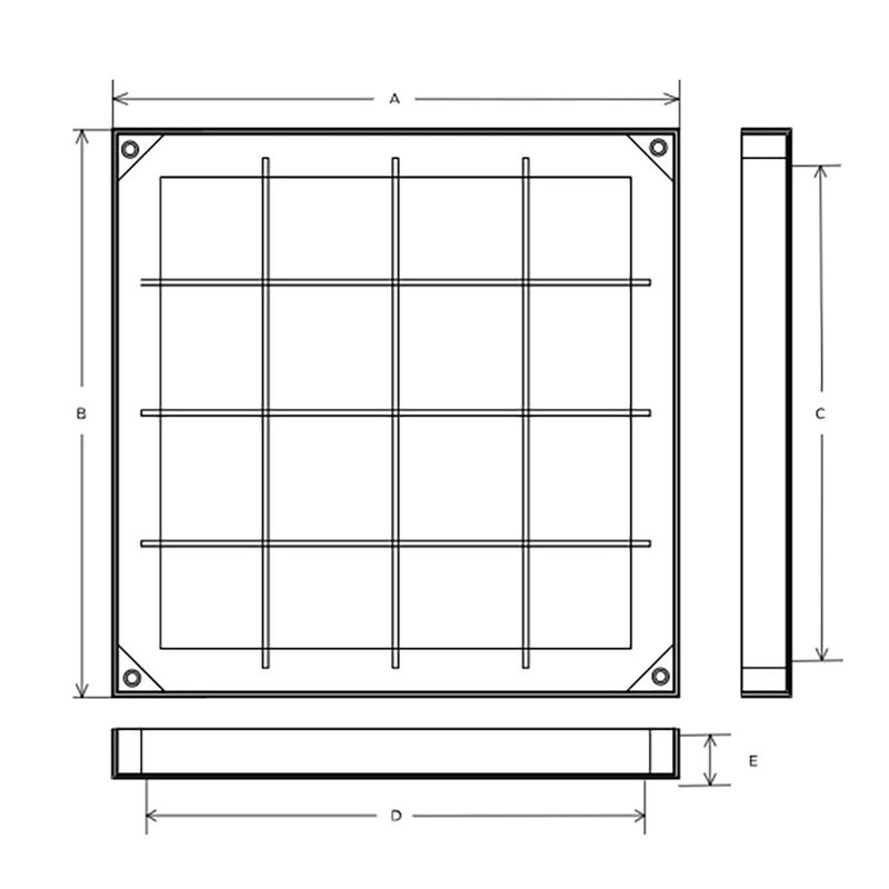 Wrekin Square-to-Round Triple Sealed 60mm Aluminium Recessed Access ...