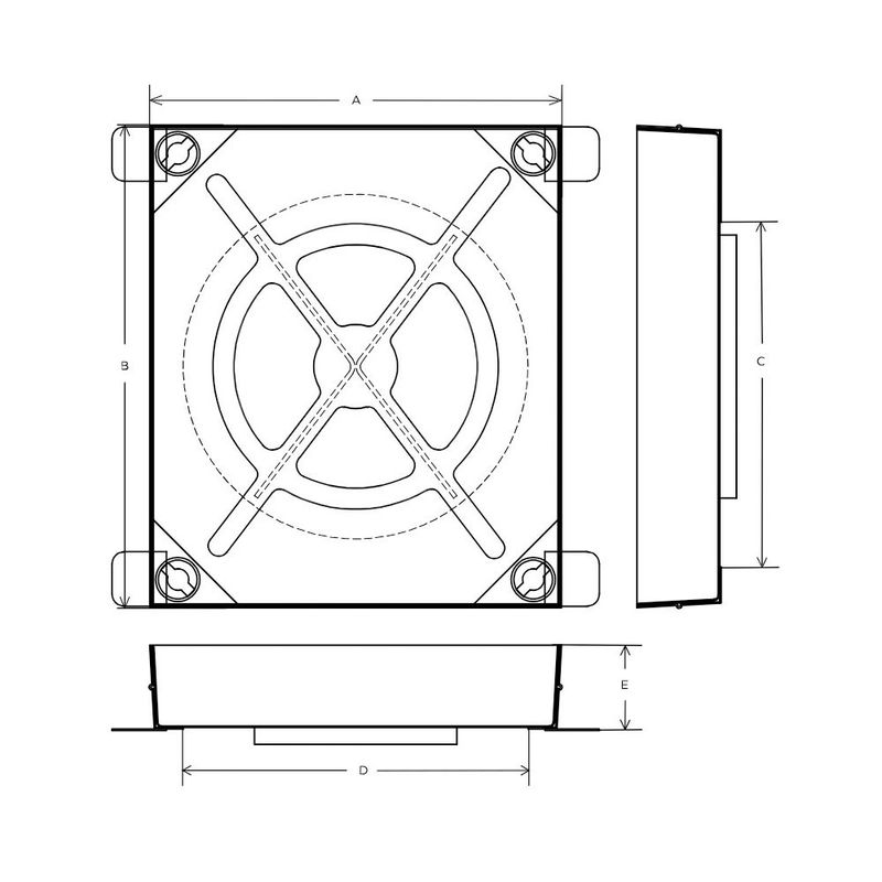 WREKIN Square to Round Steel Recessed Light Duty Access Cover & 80mm ...