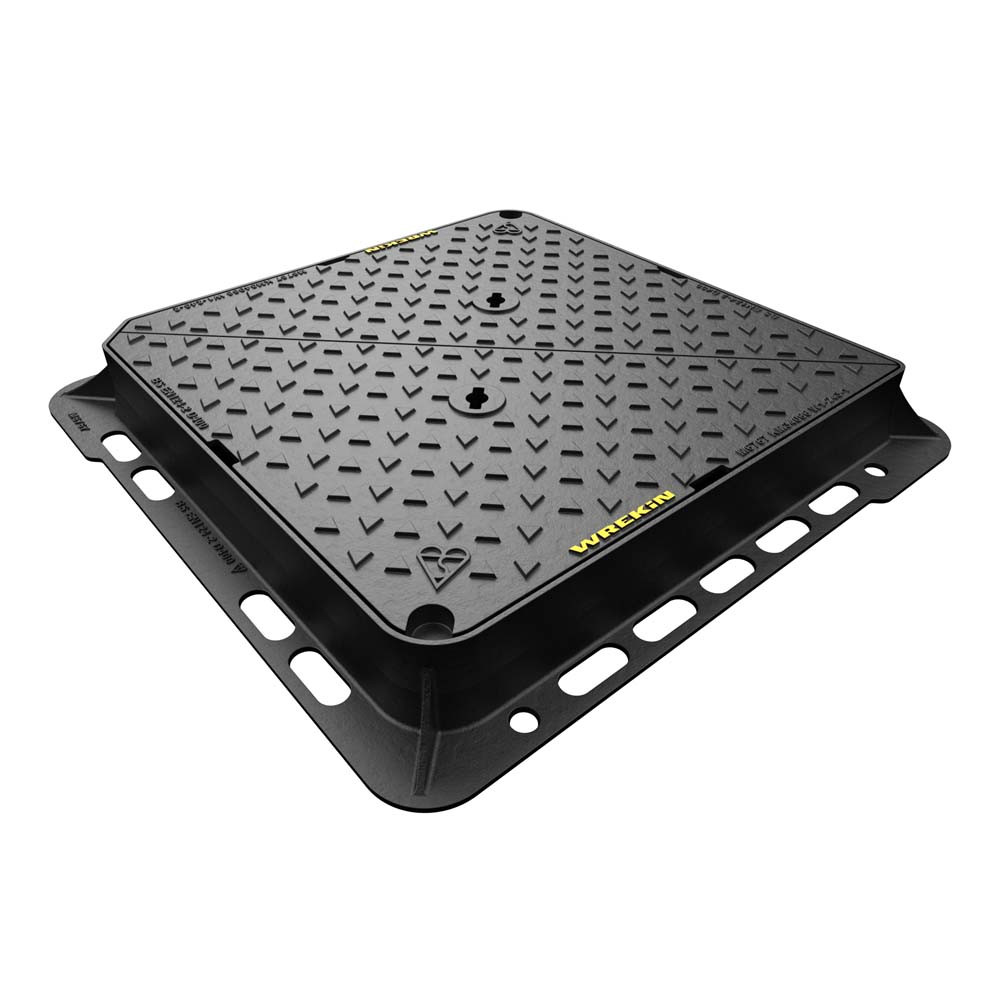 Wrekin Tri-Star Ductile Iron Manhole Cover 675mm x 675mm x 100mm - D400 ...