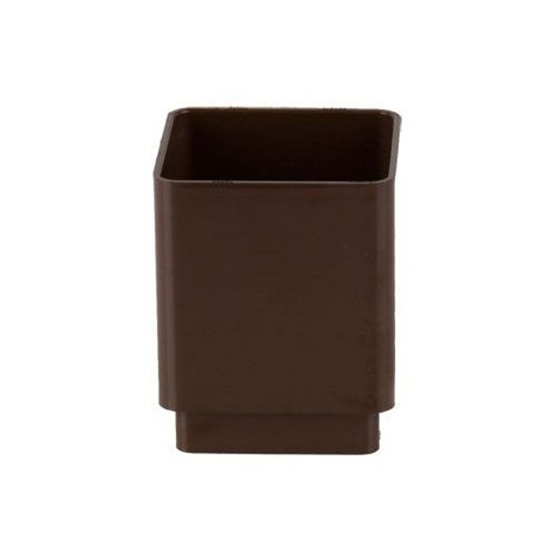 Plastic Guttering Square Downpipe Connector 65mm - Brown | Roofing ...