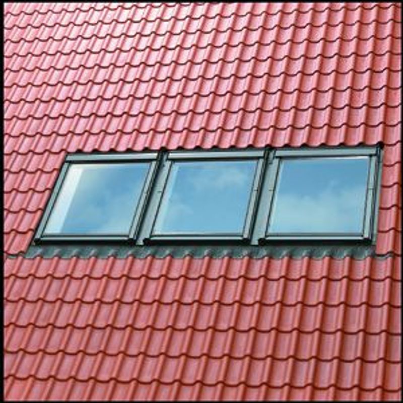 VELUX EKL C06 S0311 Triple Slate Flashing, 55cm x 118cm, 100mm Gap ...