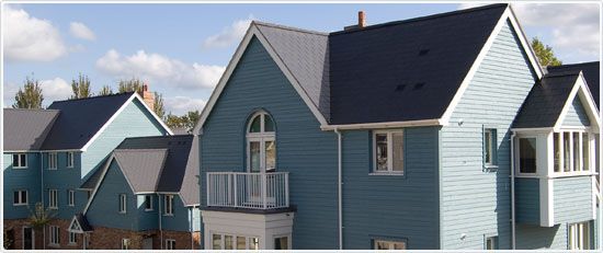 Cembrit Westerland 600mm x 300mm ManMade Fibre Cement Slate - W/Blue ...