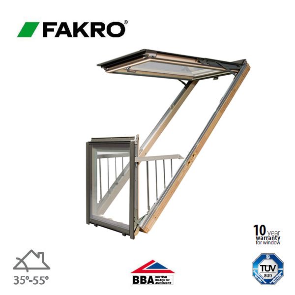 FGH-V P2/CA Fakro Balcony Pine Roof Window - 78cm x 255cm | Roofing ...