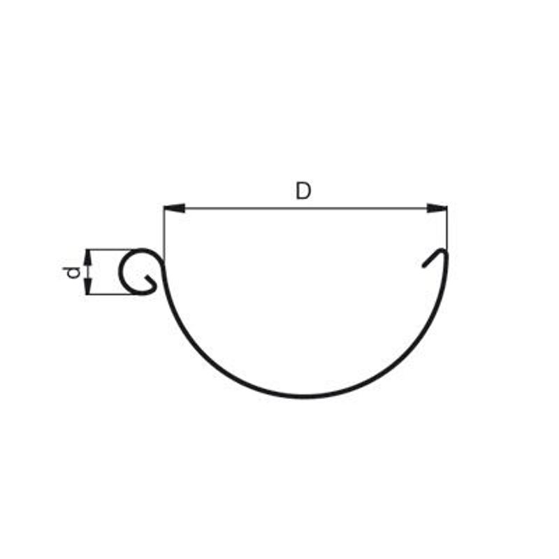 Lindab Steel Half Round Guttering 150mm x 3m Painted Copper Metallic ...