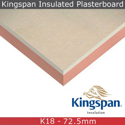 Kingspan Kooltherm K18 Insulated Plasterboard - 1.2m x 2.4m x 72.5mm ...