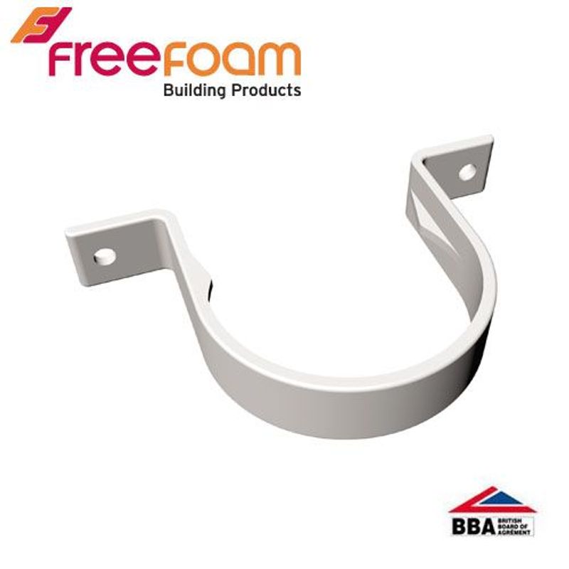 Freeflow Round Plastic Downpipe Flush Pipe Clip White | Roofing Superstore®