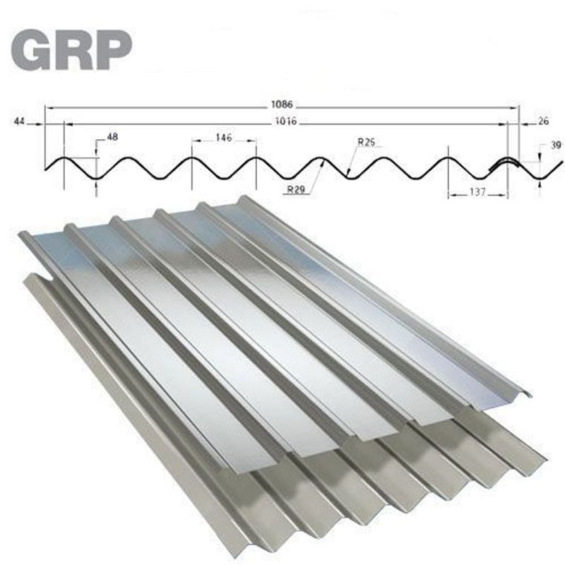 GRP Big Six Grey Roof Sheets (Class 1) | Roofing Superstore®