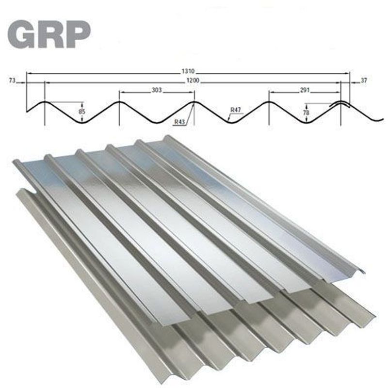 GRP Double Six M Grey Roof Sheets (Class 1) | Roofing Superstore®