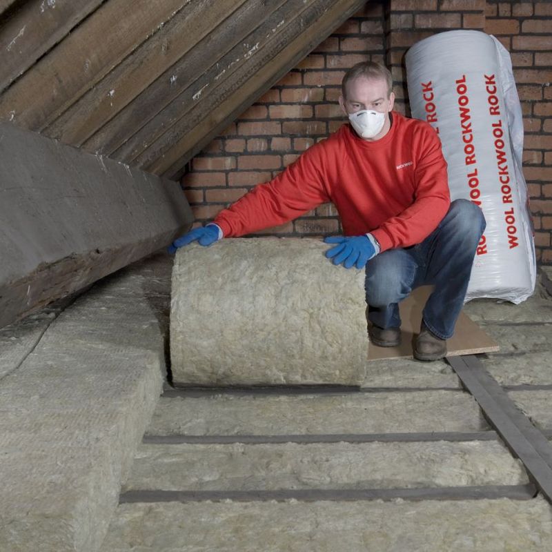 150mm Rockwool Rollbatt Loft Insulation 3.65m x 400mm - 4.38m2 Pack ...