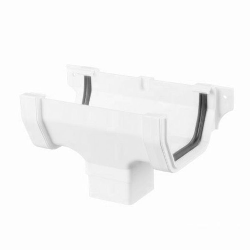 Plastic Guttering Square Style Running Outlet 114mm - Arctic White ...