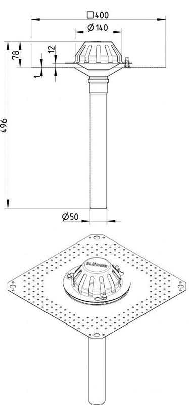 Rainwater Roof Outlet Vertical Stainless Steel 50mm Outlet | Roofing ...
