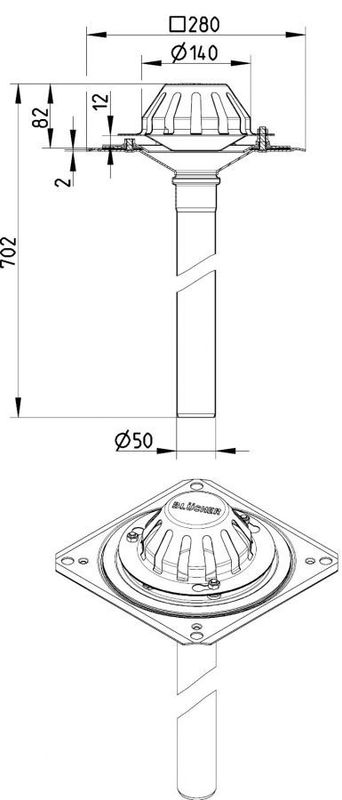 Roof Drain Vertical Outlet Stainless Steel 50mm Outlet | Roofing ...