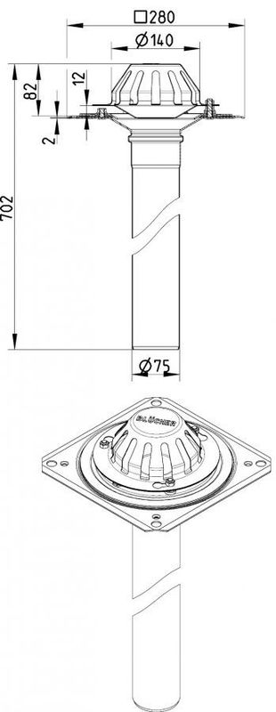 Roof Drain Vertical Outlet Stainless Steel 75mm Outlet | Roofing ...