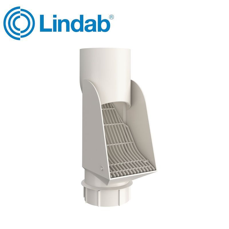 Lindab 100mm HD Polythene Self Cleaning Steel Leaf Trap - White ...