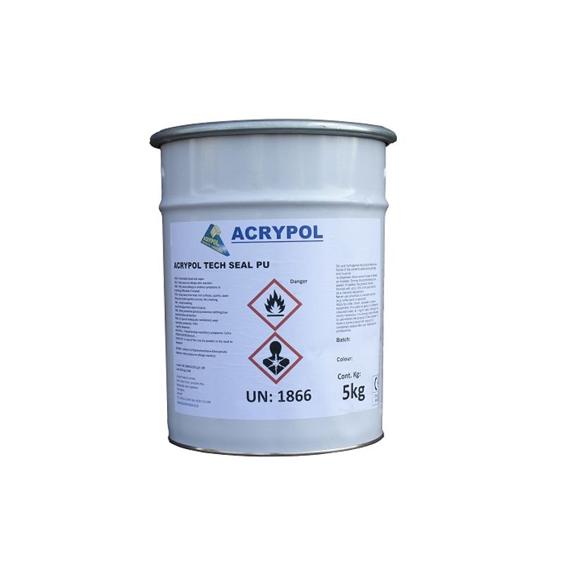 Acrypol Tech Seal PU Liquid Waterproof Membrane in Light Grey - 5kg Tin ...