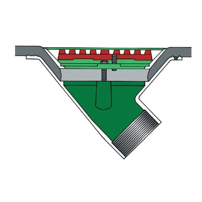 Aluminium Roof Rainwater Outlet 45 Degree Threaded 50mm - Flat Grate ...