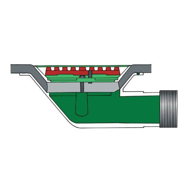 Aluminium Roof Rainwater Outlet 90 Degree Threaded 75mm - Flat Grate ...