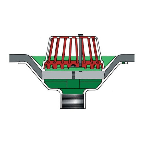 Aluminium Roof Rainwater Outlet Vertical Threaded 75mm - Dome Grate ...