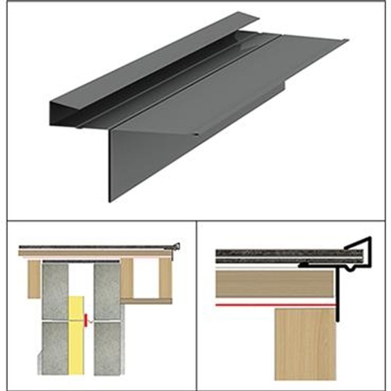 Kytun Aluminium Dry Verge for Man-Made Slates T2 18mm in Black - Pack ...