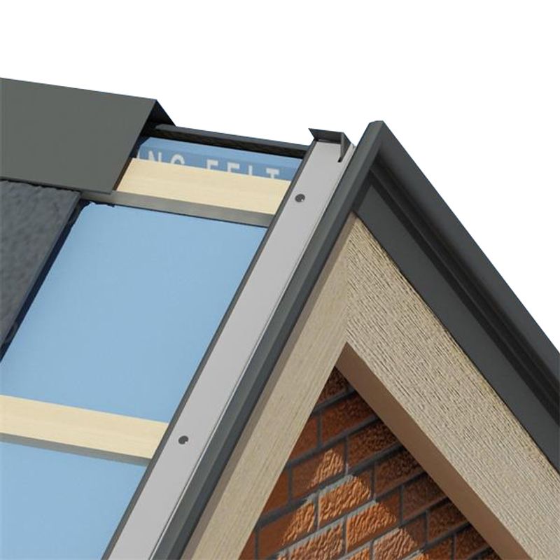 Kytun Aluminium Dry Verge for Man-Made Slate T2 18mm Blue/Black - Pack ...