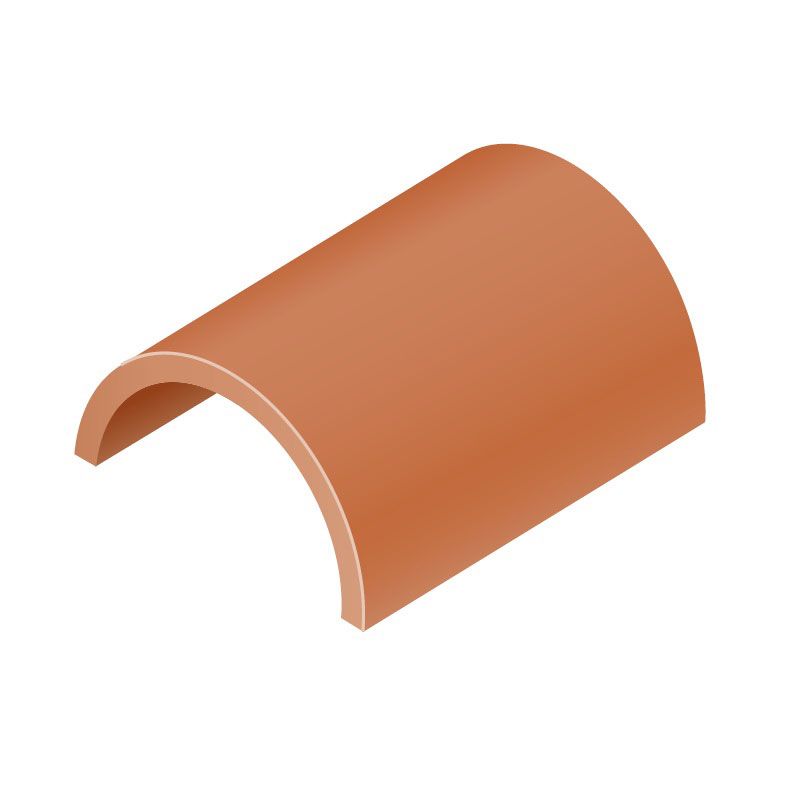 Sandtoft Half Round Clay Ridge Roof Tile 305mm - Natural Red | Roofing ...