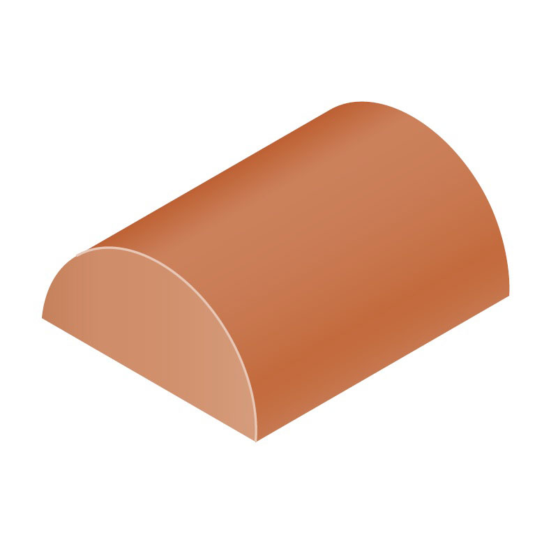 Sandtoft Half Round Clay Ridge with Gable Stop End Roof Tile 305mm ...