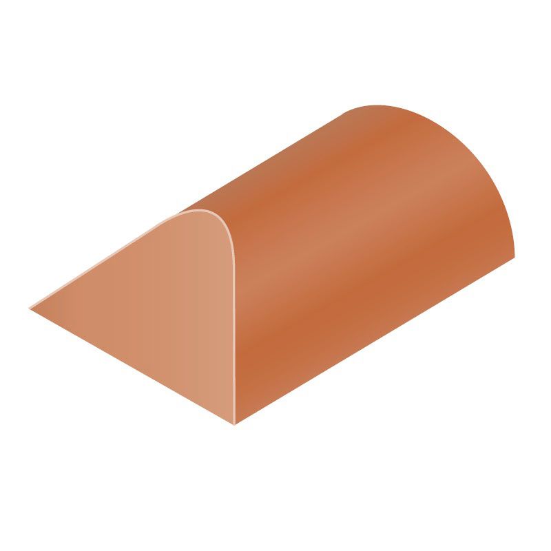 Sandtoft Half Round Clay Ridge with Hip End Roof Tile 305mm - Antique ...
