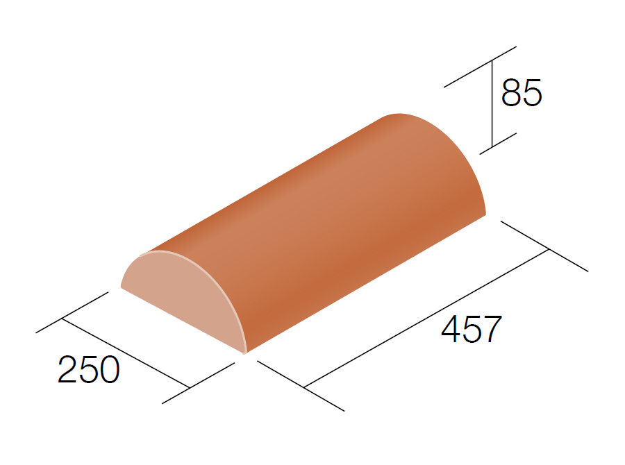 Sandtoft Segmental Duracoat Ridge with Gable Stop End Roof Tile ...