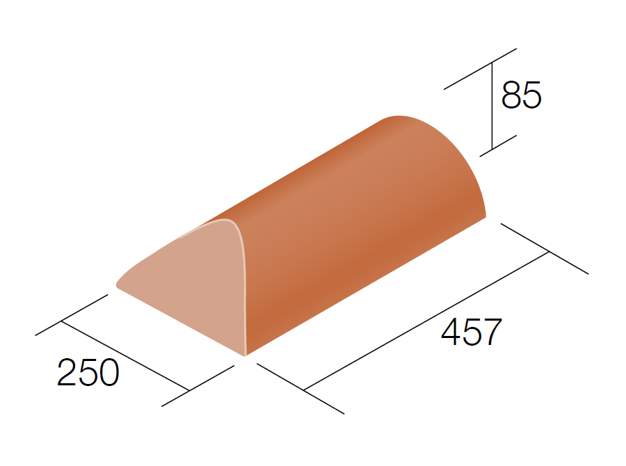 Sandtoft Segmental Duracoat Ridge with Hip End Roof Tile - Antique ...