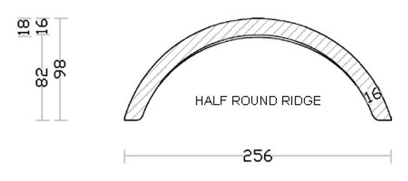 Redland 50 Double Roman Half Round Ridge - Slate Grey | Roofing Superstore®