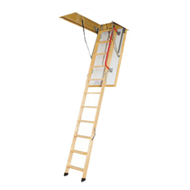 Fakro Thermo 3 Section Wooden Loft Ladder 2.8m Length - 70cm x 140cm ...