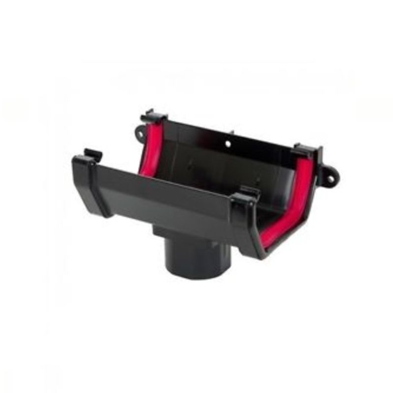 Freeflow Plastic Guttering Square Style Running Outlet - Black ...