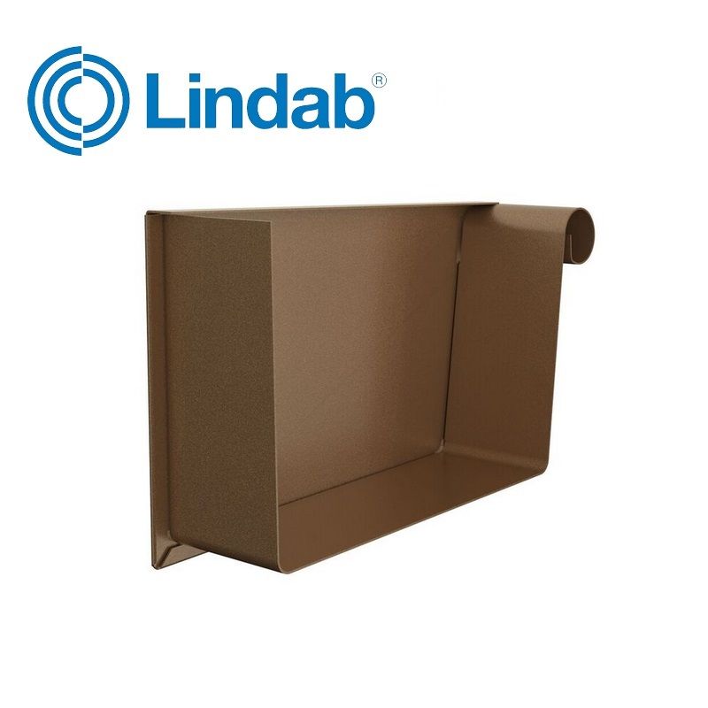 Lindab Rectangular Right Handed Stop End Painted Copper Metallic 140mm ...