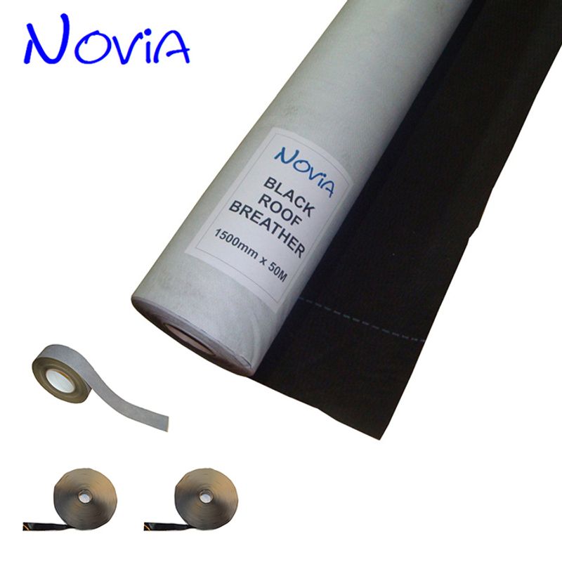 Novia Black Breathable Felt Membrane Roof & Wall DIY Kit - 50m x 1.5m ...