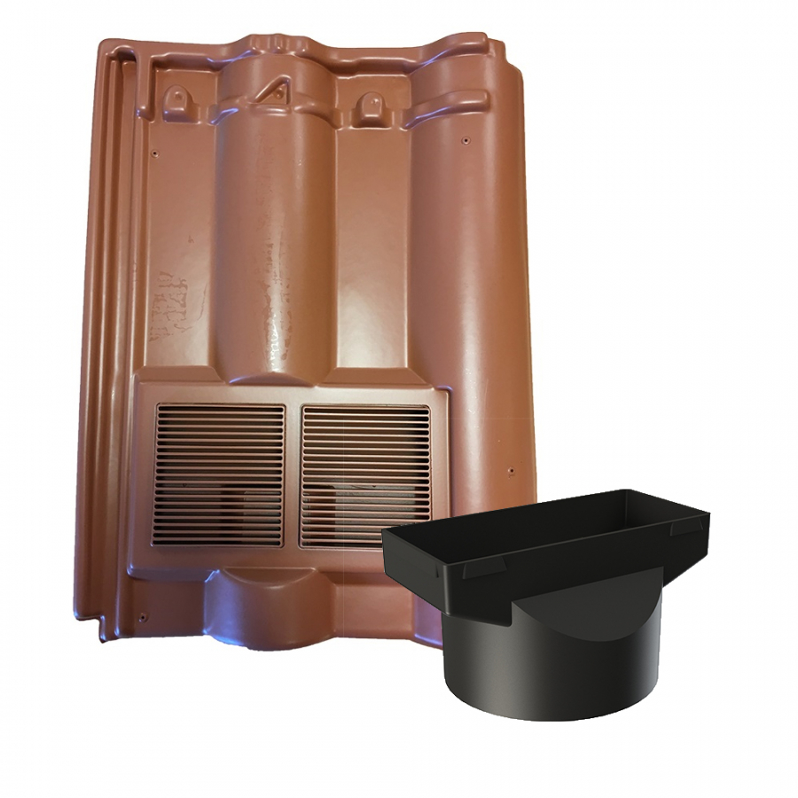 Sandtoft Modula Concealed Tile Vent with Pipe Adaptor - Natural Red ...