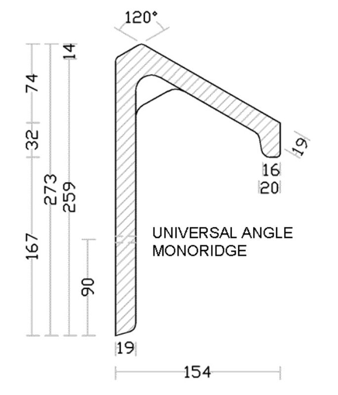 Redland Universal Angle Monoridge Tile - Slate Grey | Roofing Superstore®