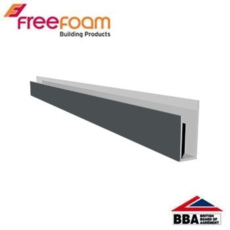 uPVC J Trim (Soffit Board Starter Trim) 5m - Storm Grey | Roofing ...